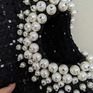 Zara | Dresses | Zara Nwt Textured Weave Dress Wtih Faux Pearls Cutout ...